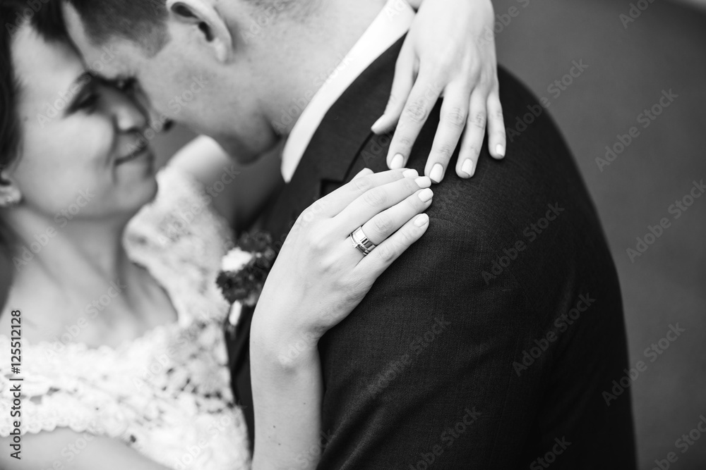 Romantic Embrace Black And White