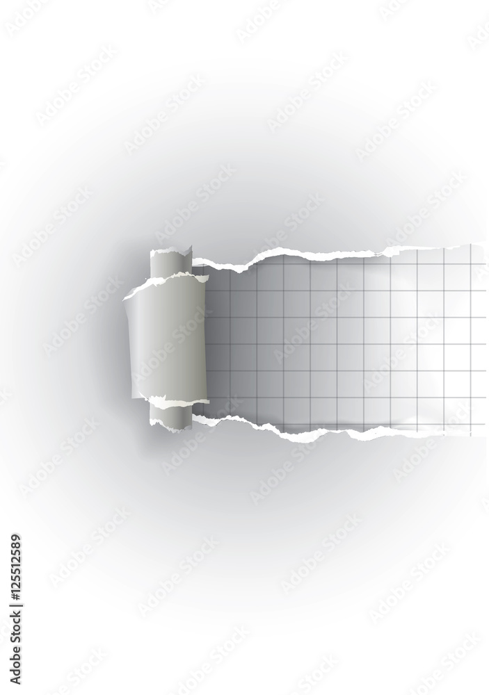 White ripped paper with grid. Illustration of white ripped paper with ...