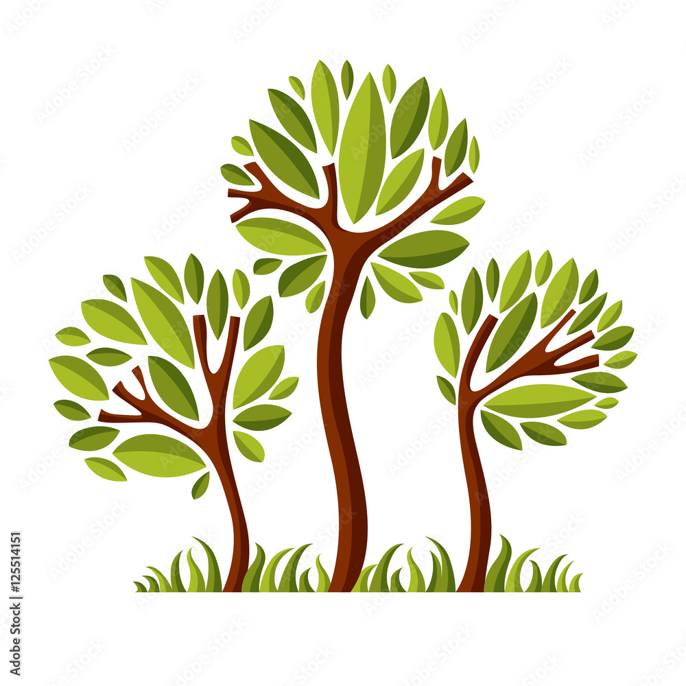 Vector image of creative tree, nature concept. Art symbolic illu Stock ...