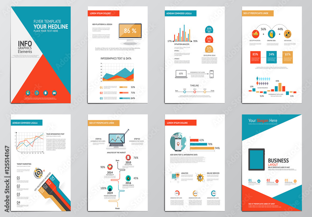 Bright Geometric Element Infographic Layout Stock Template | Adobe Stock