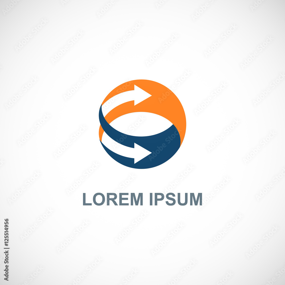 arrow circle round logo Stock Vector | Adobe Stock
