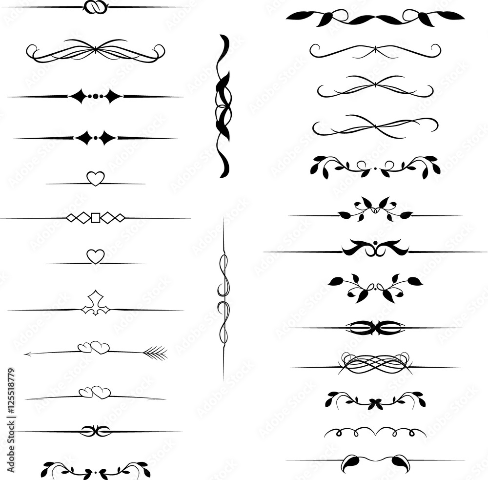 Text divider. page separators decoration. Vector dividers or breaks ...