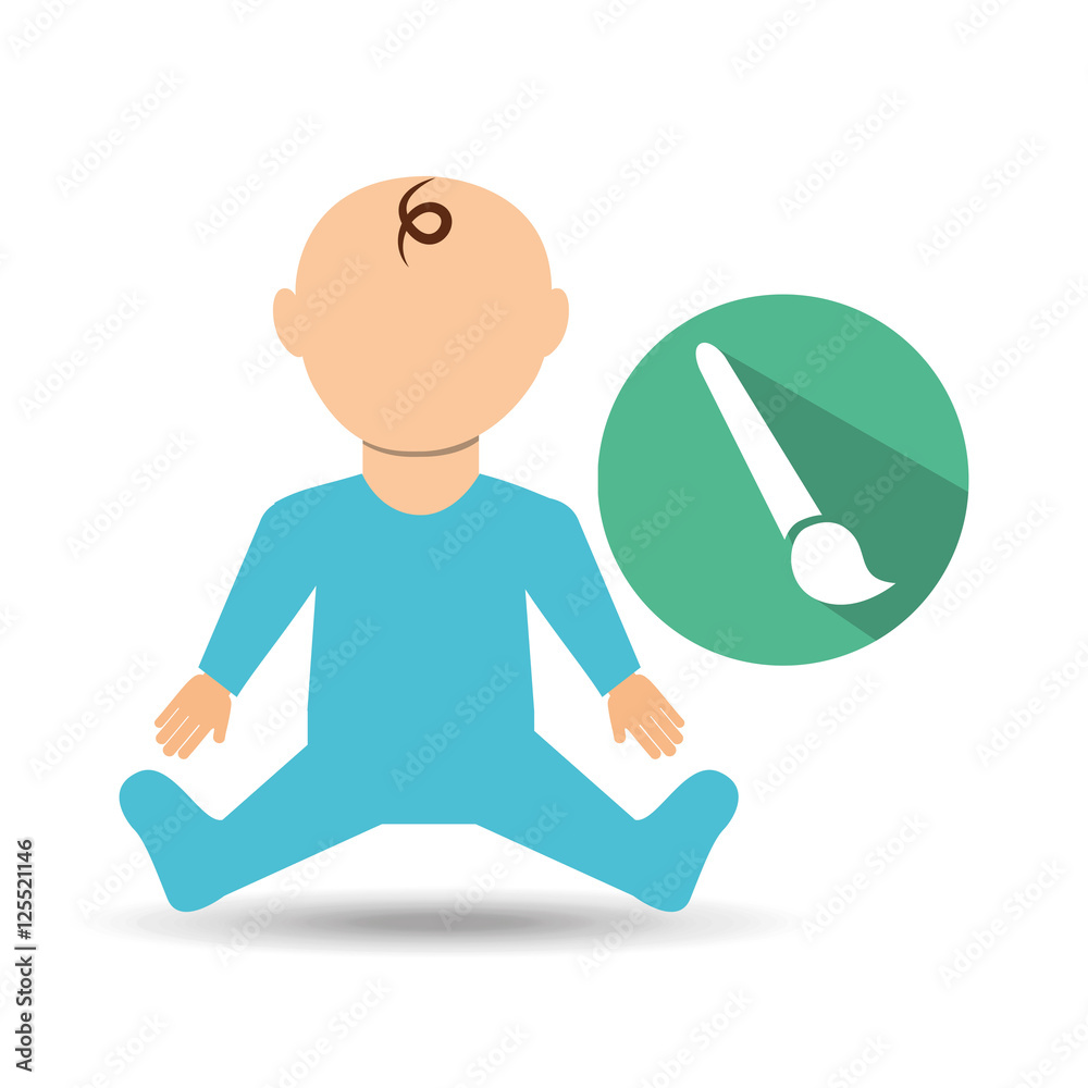 cartoon baby sitting and vector illustration eps 10 Stock Vector ...