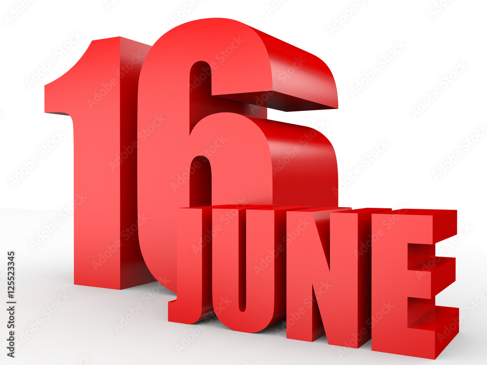 June 16. Text on white background. Stock Illustration | Adobe Stock