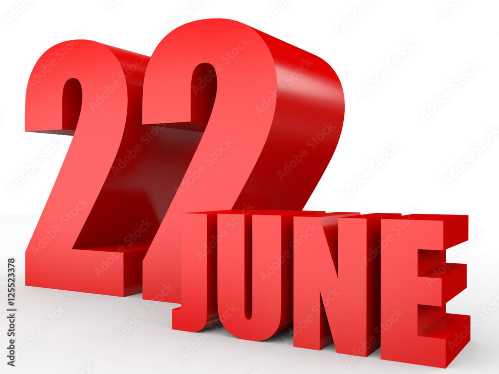June 22. Text on white background. Stock Illustration | Adobe Stock