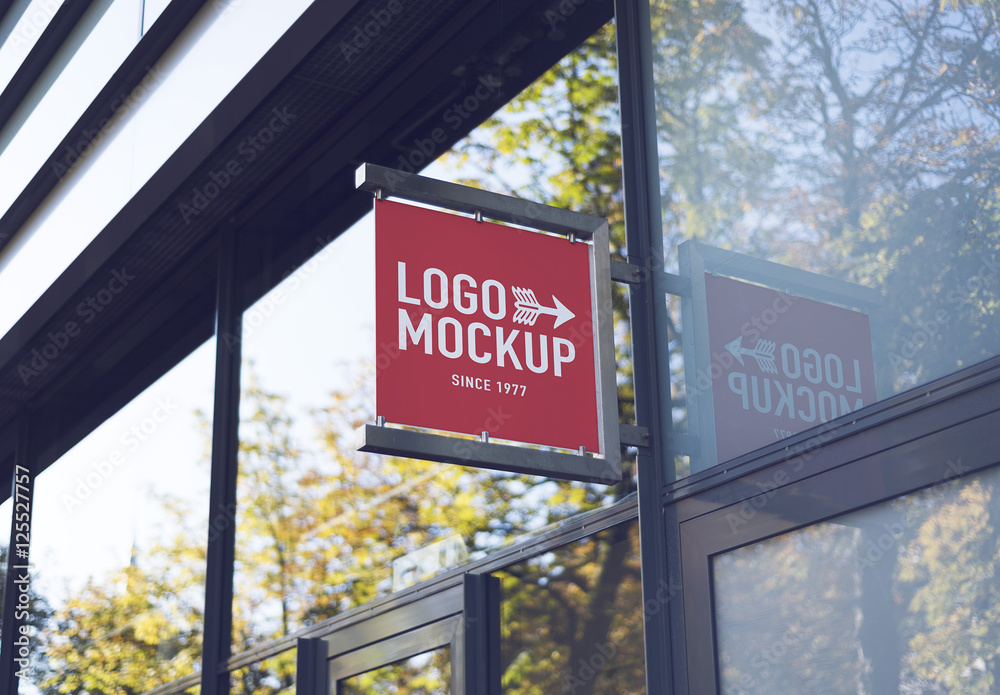 Store Brand Sign Mockup 2 Stock Template | Adobe Stock
