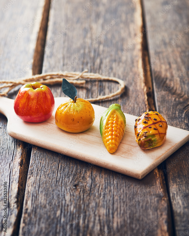 Typical sicilian pastries - marzipan fruits - frutta di martorana Stock ...