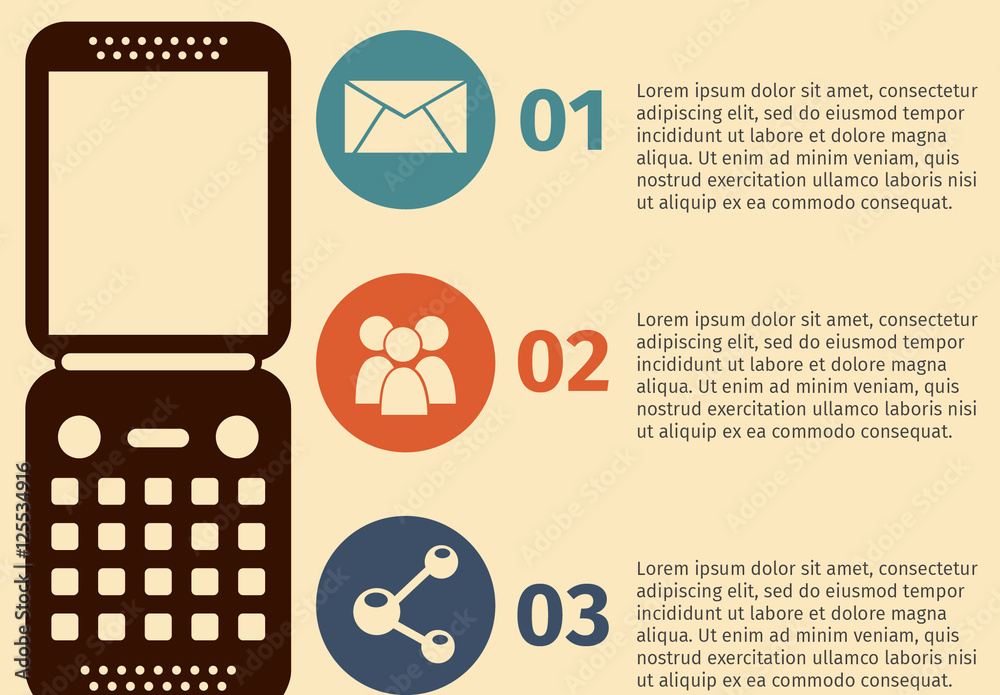 Flip Phone Element Infographic Stock Template | Adobe Stock