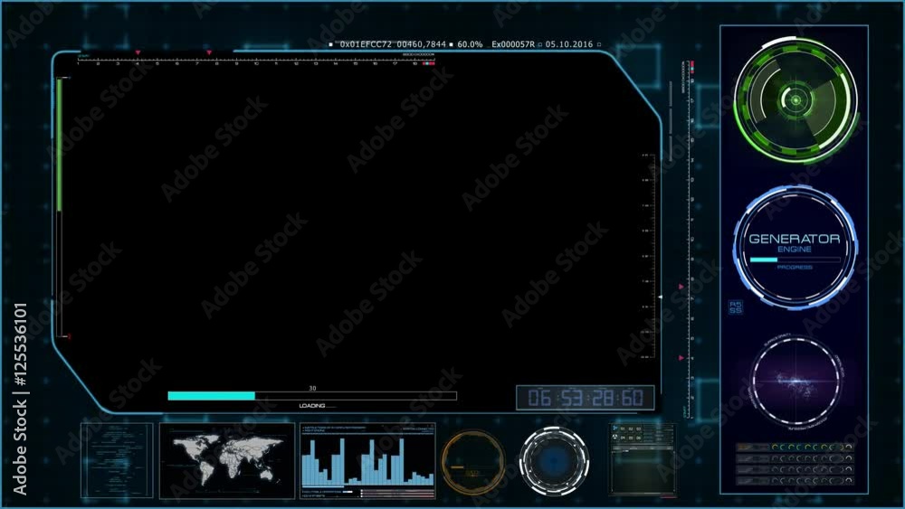 Futuristic frame overlay. HUD video holder frame Stock Video | Adobe Stock