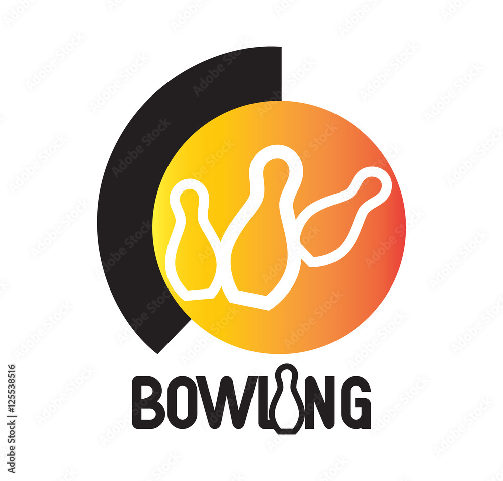 Bowling Logo Design Stock Vector | Adobe Stock