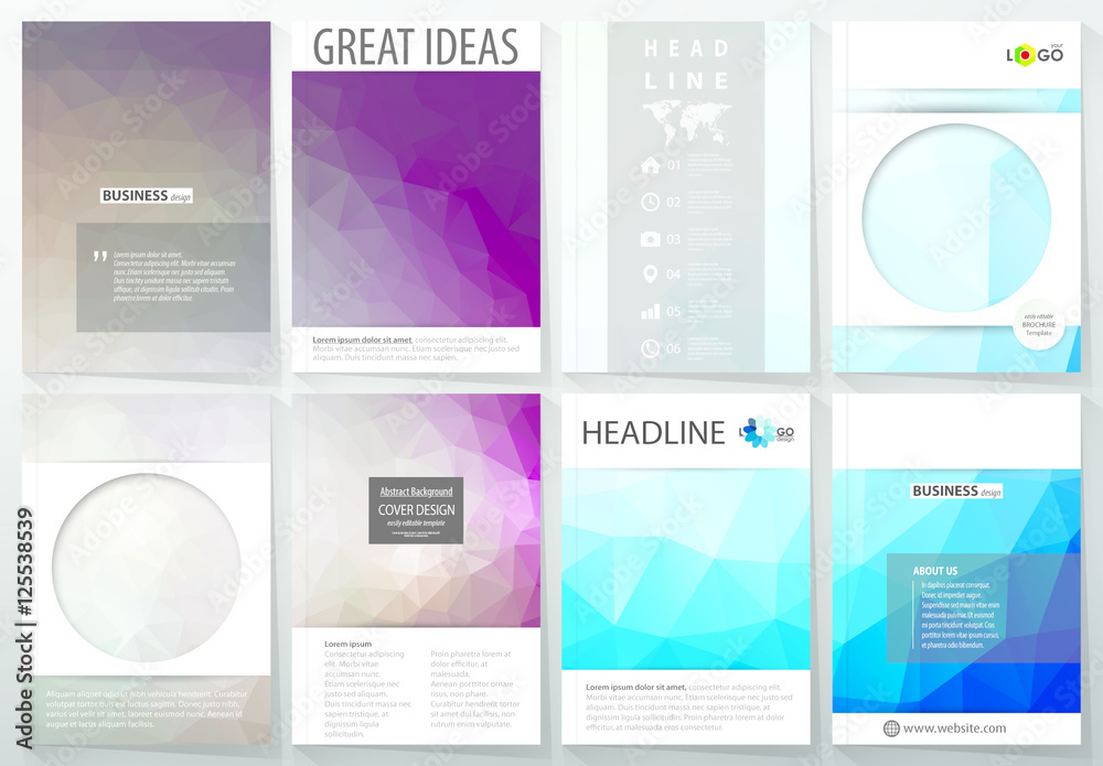 A4 Brochure Layout with Geometric Design Element Stock Template | Adobe ...