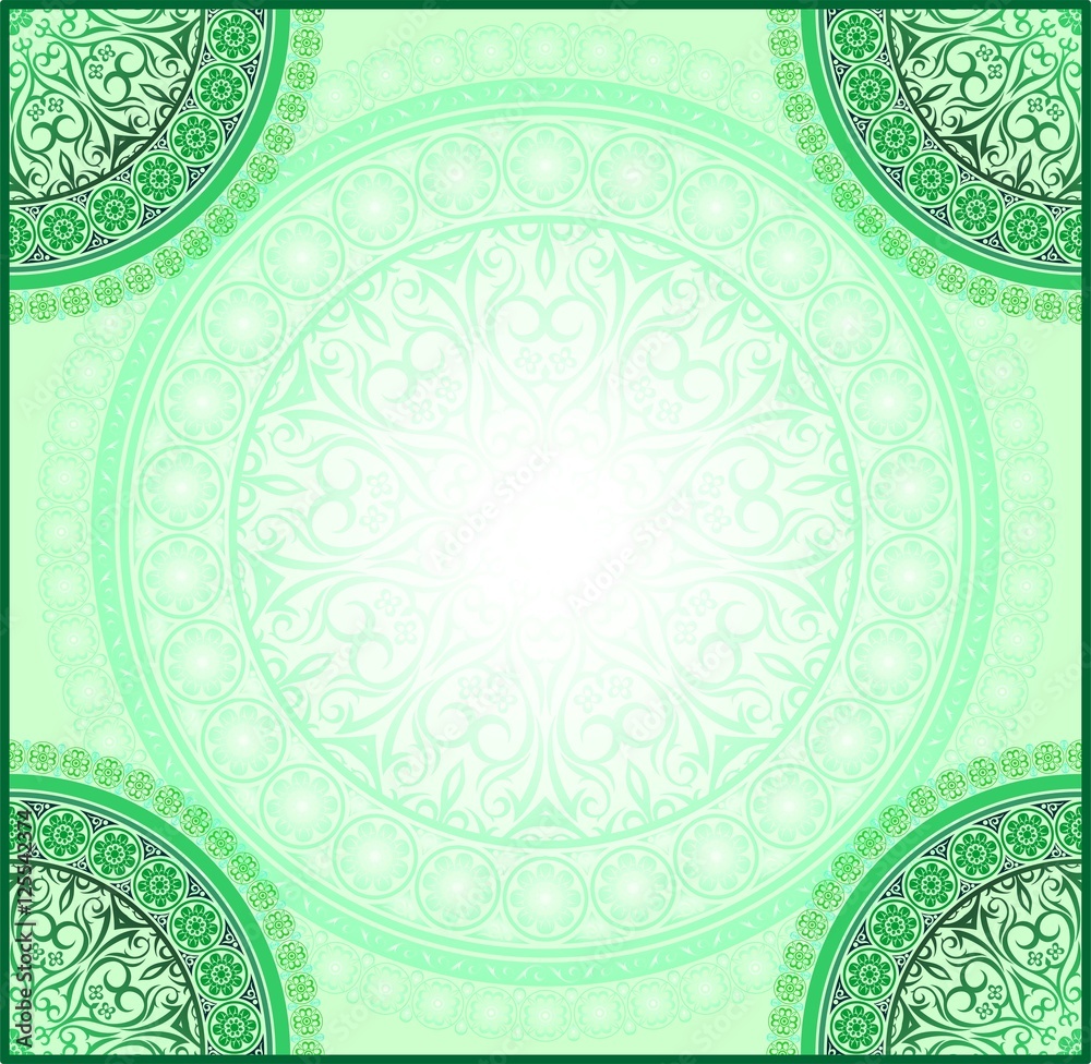 Green Batik Circle Cover Stock Vector | Adobe Stock