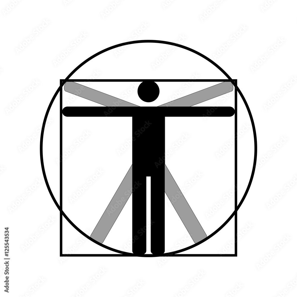 Leonardo da Vinci vitruvian man vector icon symbol design. Illustration ...