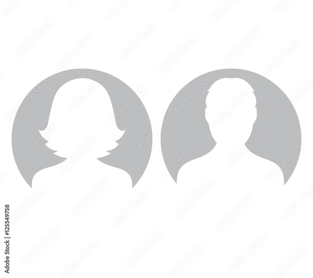 Grey Avatar Set Stock Vector | Adobe Stock