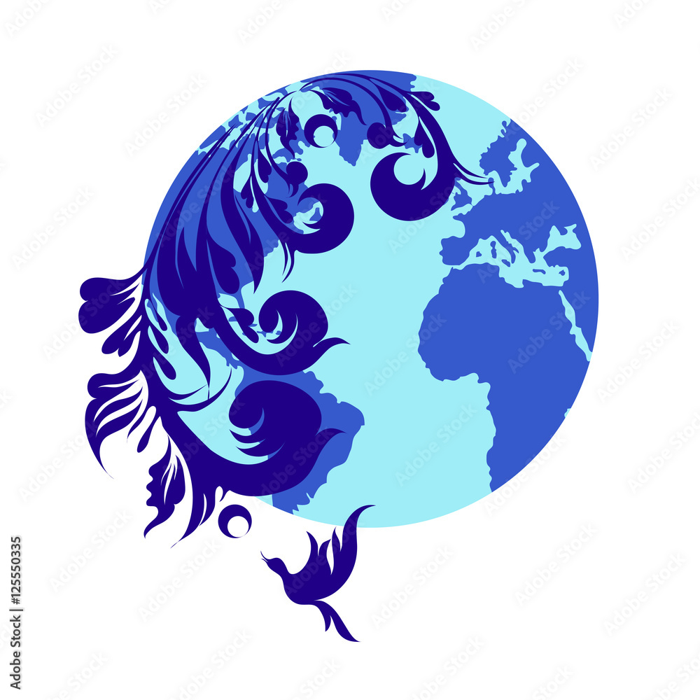 Earth, planet, dove Stock Illustration | Adobe Stock