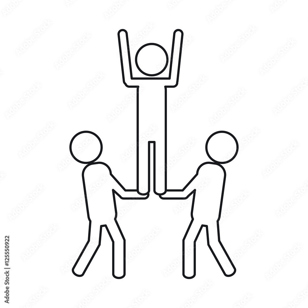 Group of pictograms icon. Teamwork support and collaborative theme ...