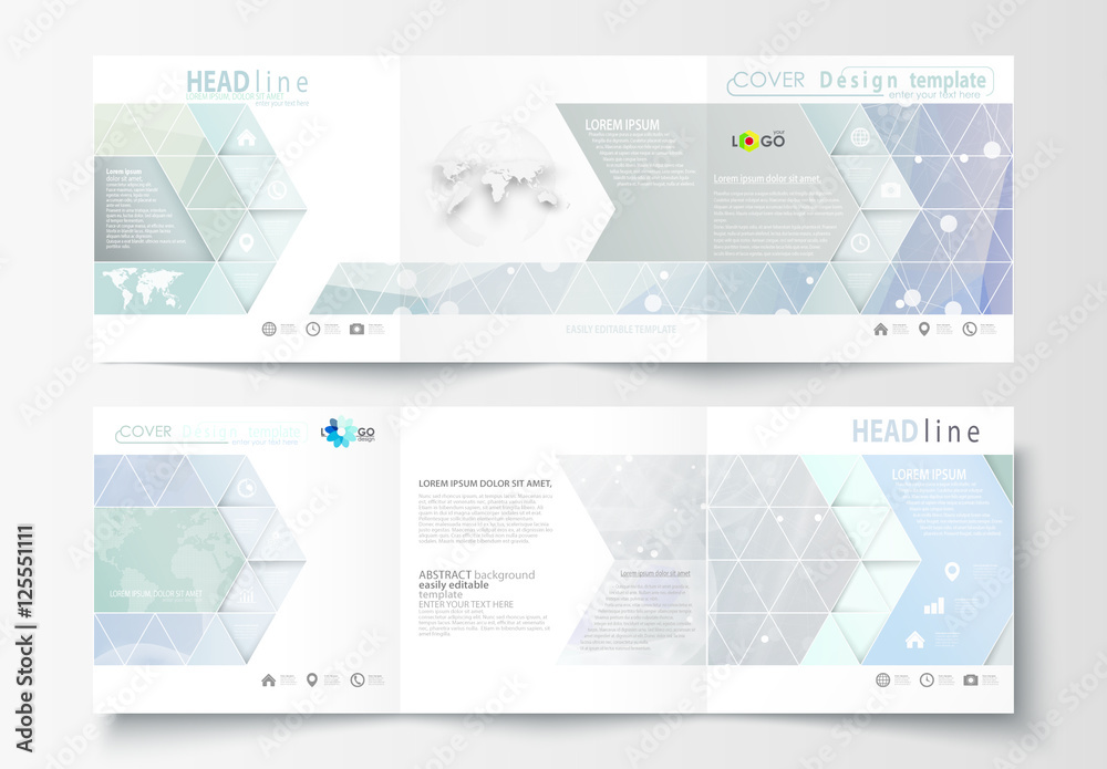 Square Trifold Brochure with a DNA Strand Design Element 1 Stock ...