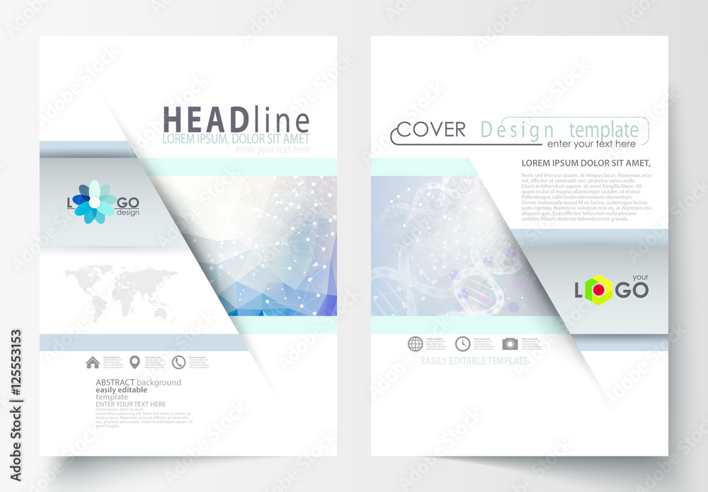 A4 Brochure Layout with a DNA Strand Design Element 3 Stock Template ...