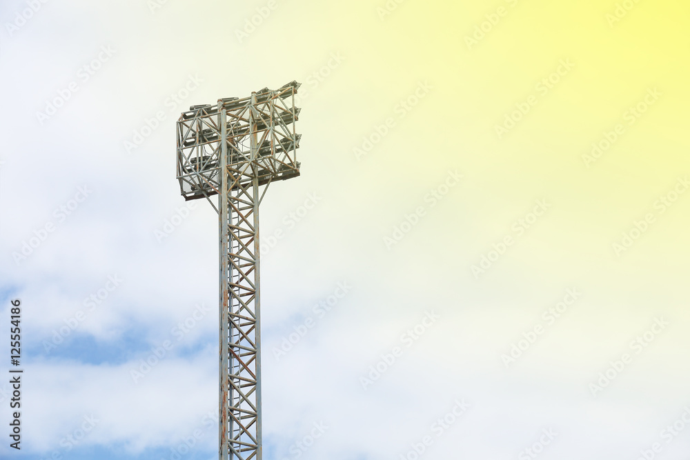 stadium spotlight with sky background Stock Photo | Adobe Stock