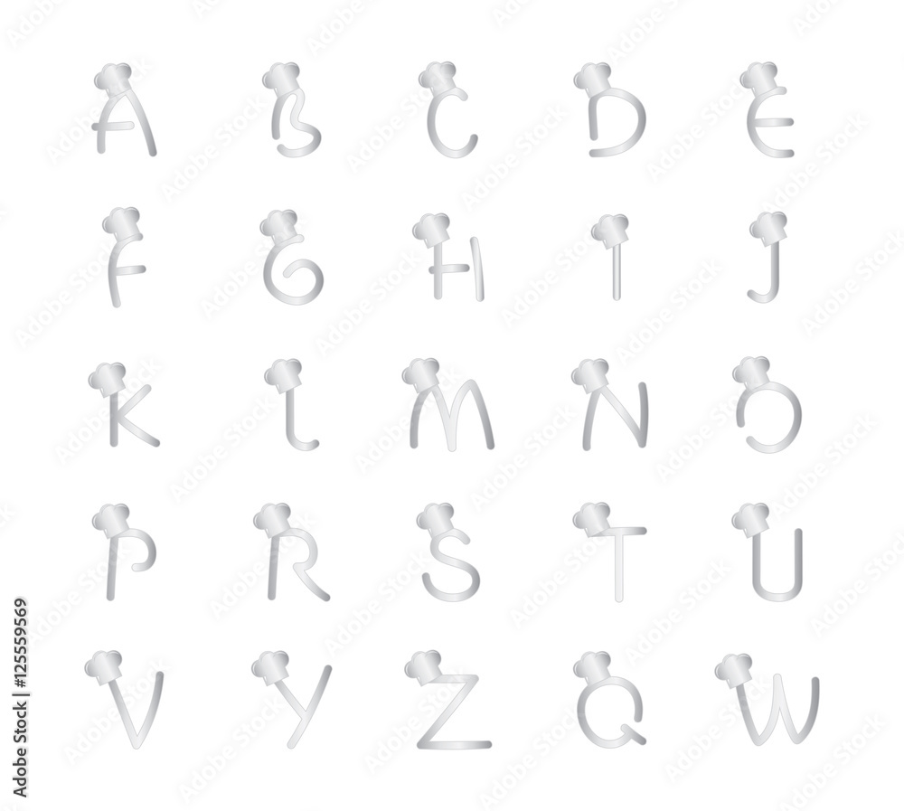 Cook Themed Alphabet Set Stock Vector | Adobe Stock