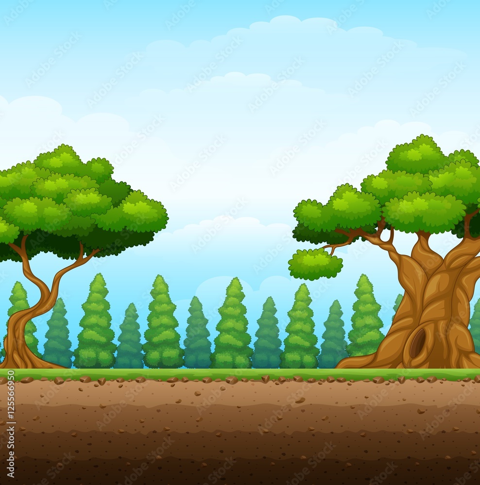 Nature background with field and underground Stock Vector | Adobe Stock