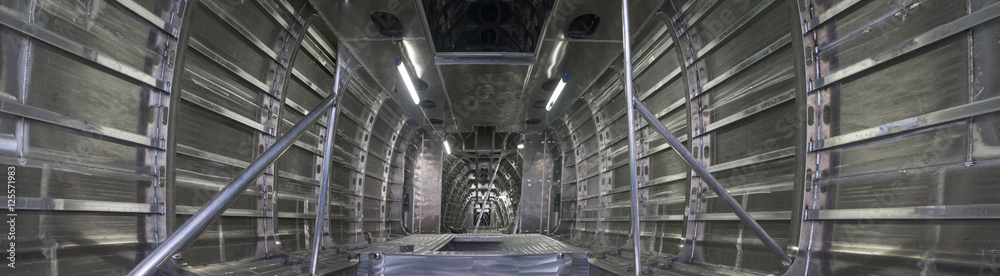 Aluminium interior hull of a sailing yacht. Shipbuilding industry ...