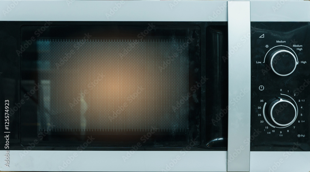 microwave oven isolated White background Stock Photo | Adobe Stock