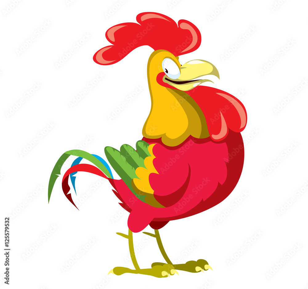 Red rooster - zodiac symbol of 2017. Cartoon vector illustration Stock ...