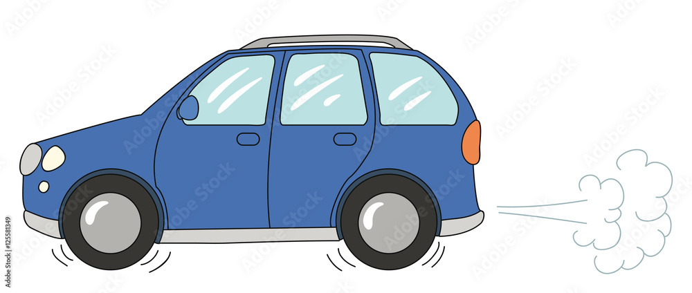 Fahrendes Auto Stock-Vektorgrafik | Adobe Stock