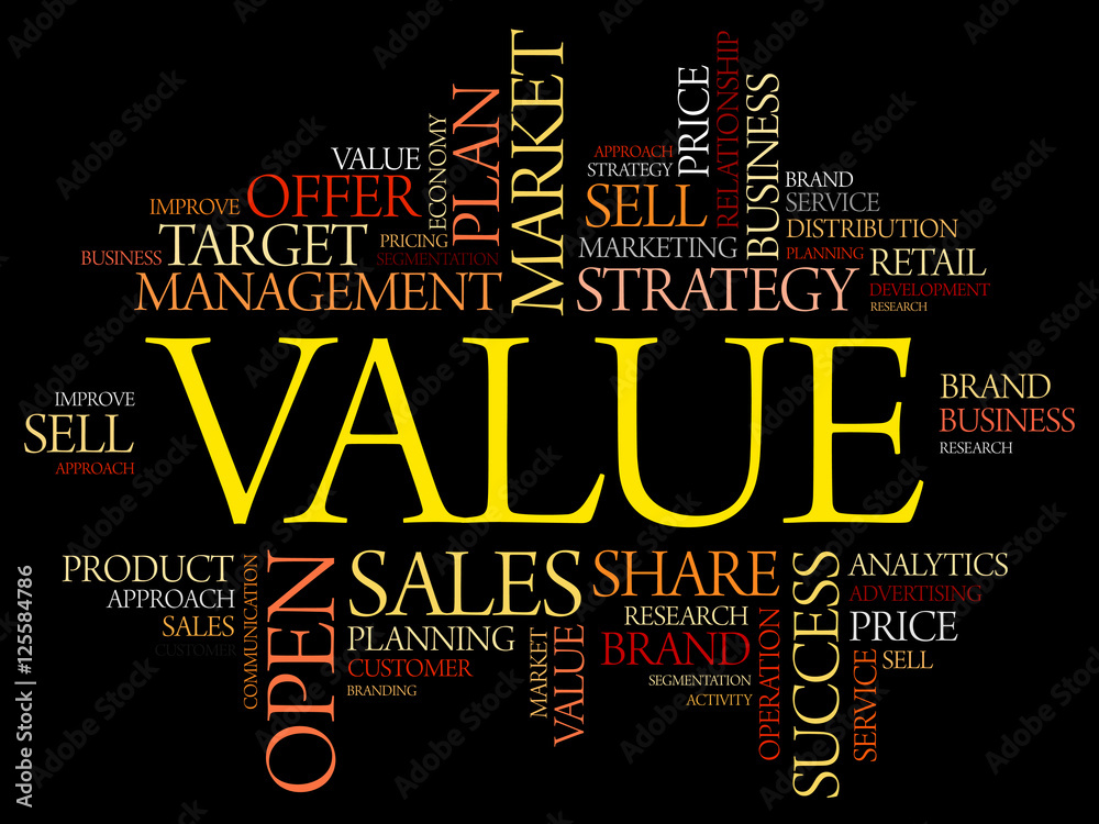 VALUE word cloud collage, business concept background Stock Vector ...