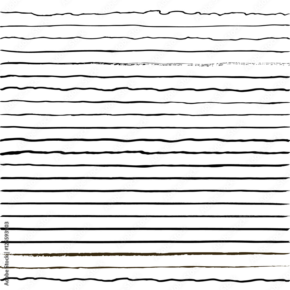 set of horizontal lines drawn with a trembling hand, curves tremolo ...