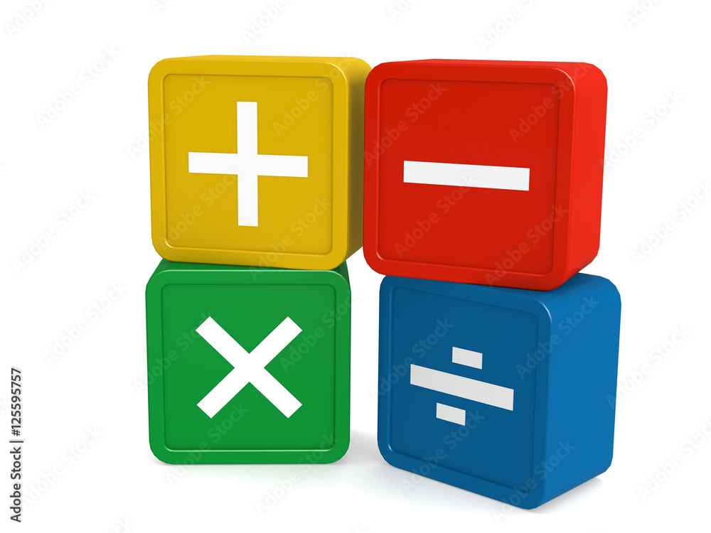 Math sign isolated on white Stock Illustration | Adobe Stock