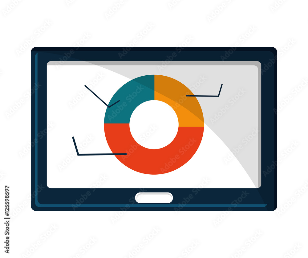 Tablet icon. Infographic data information business and analiytics theme ...