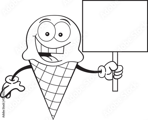 Ice Cream Cone Clip Art Black And White