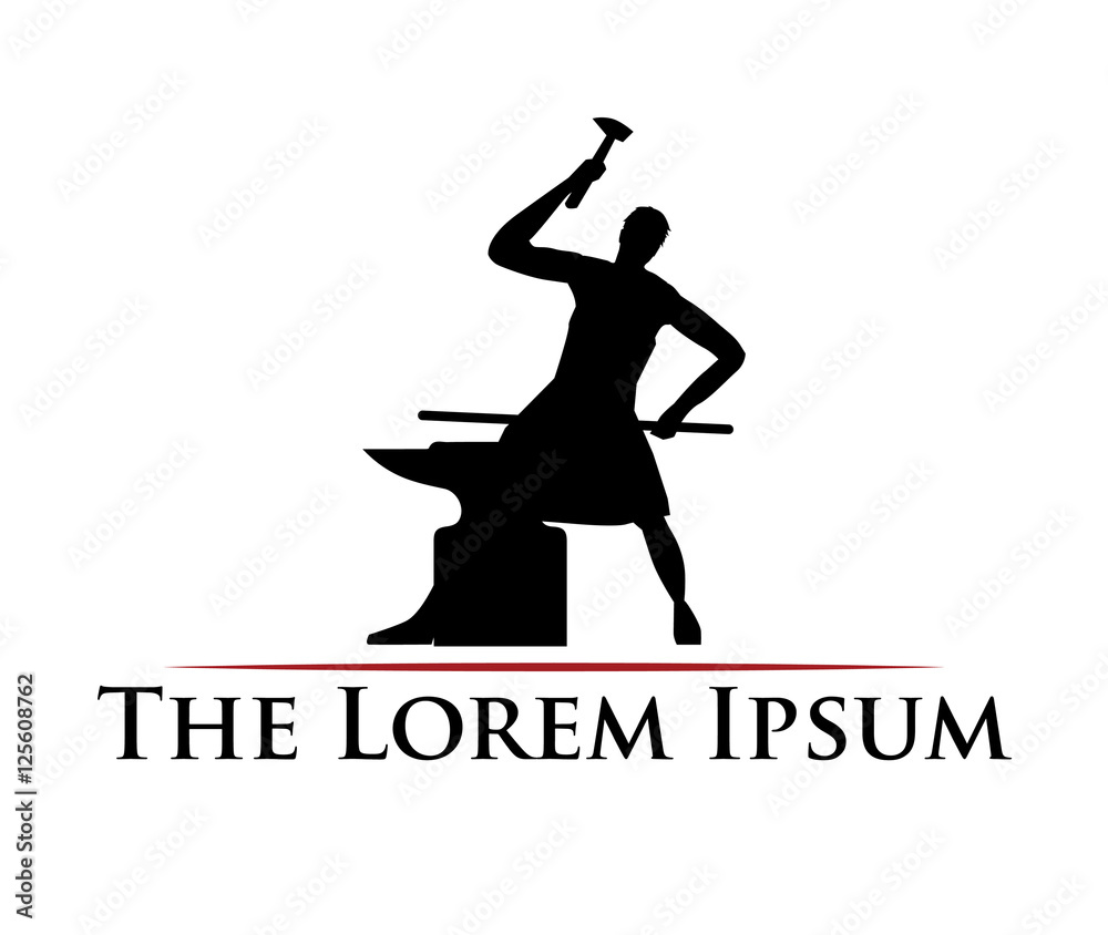 Blacksmith Logo Design Stock Vector | Adobe Stock