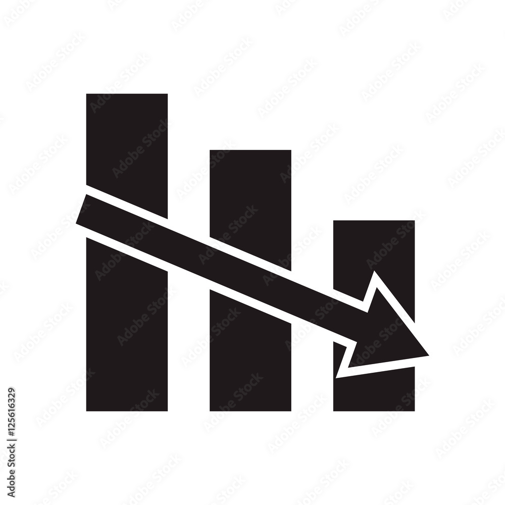 Vector declining graph icon Stock Vector | Adobe Stock