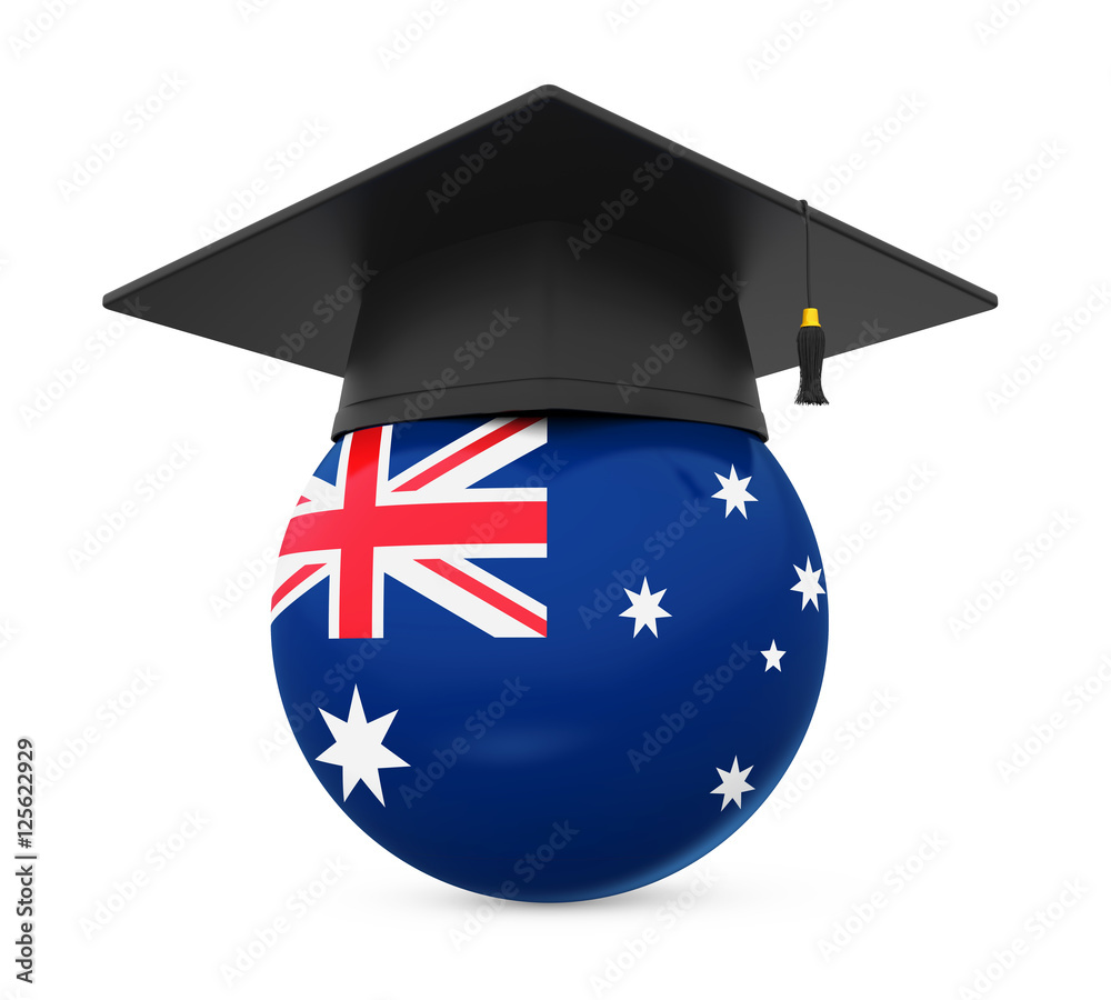 Graduation Cap with Australian Flag Stock Illustration | Adobe Stock