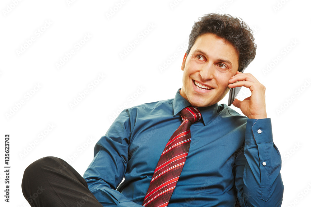 Geschäftsmann telefoniert mit Smartphone Stock Photo | Adobe Stock