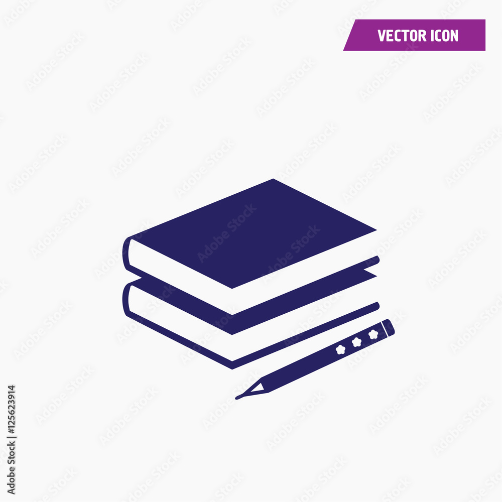 books and pen icon Stock Vector | Adobe Stock