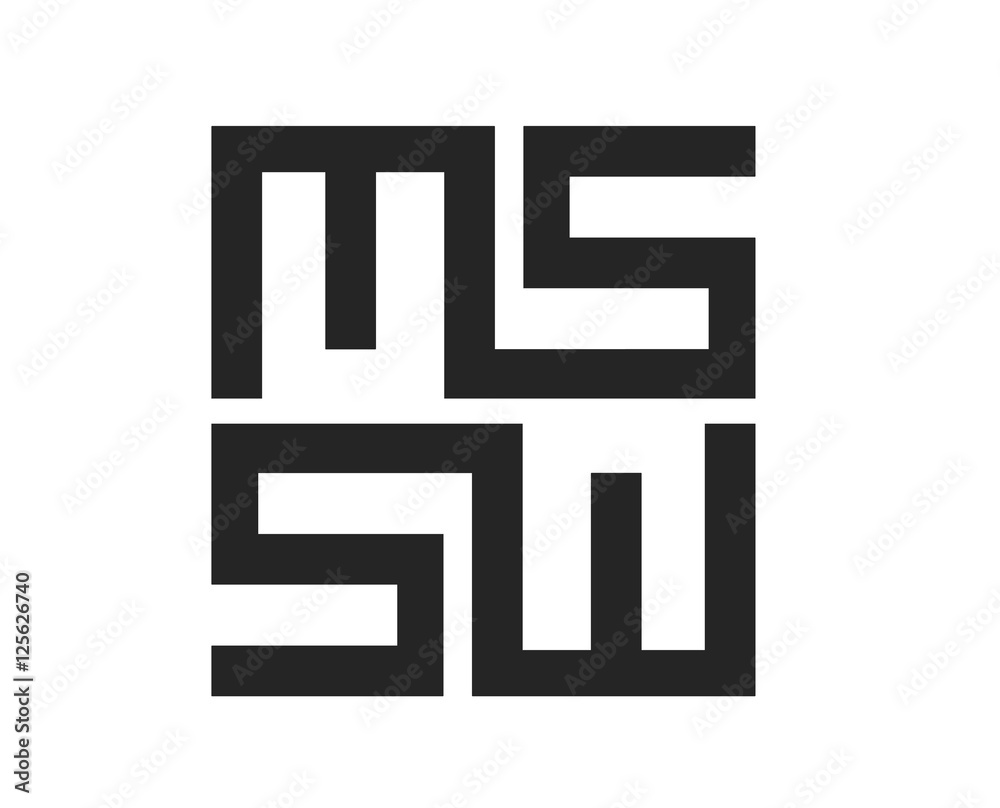 MS Logo Design Stock Vector | Adobe Stock