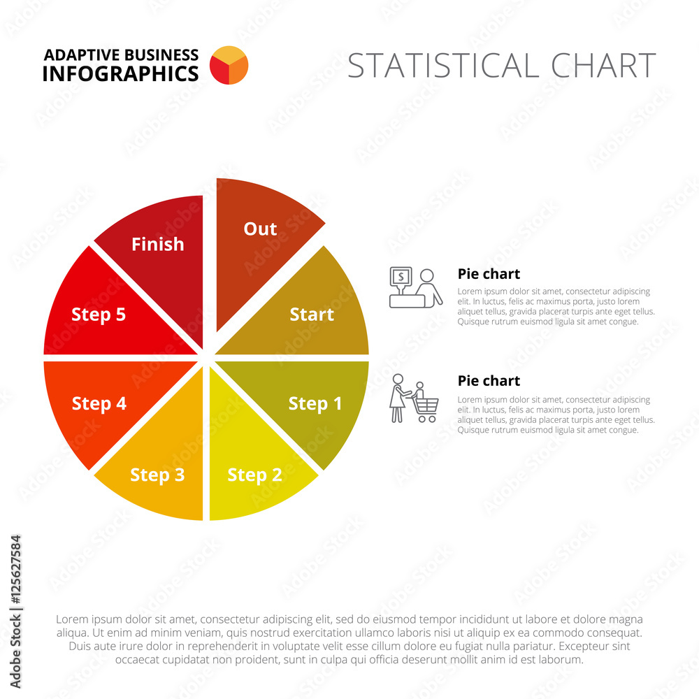Eight Section Pie Chart Slide Template Stock Vector | Adobe Stock