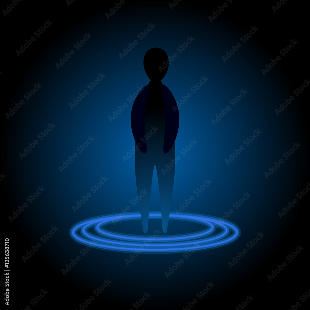 silhouette inside teleport disc Stock Vector | Adobe Stock