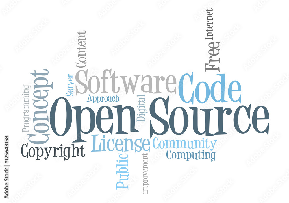 Open Source Software word cloud Stock Illustration | Adobe Stock