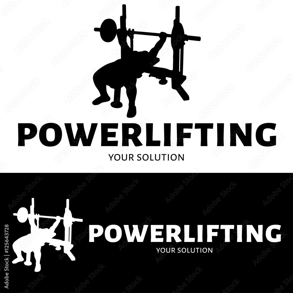 Powerlifting vector logo.Brand's logo in the form of a powerlifter ...