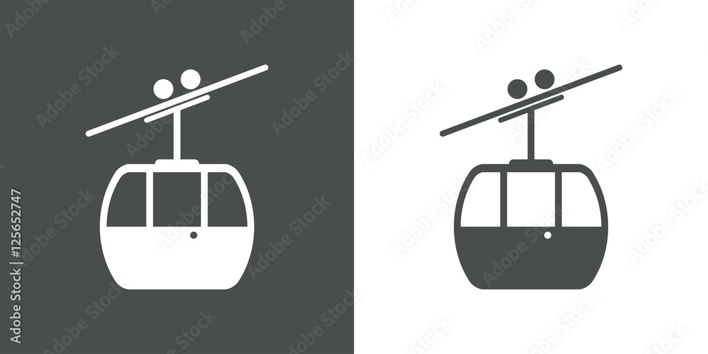 Icono plano teleferico gris Stock Vector | Adobe Stock