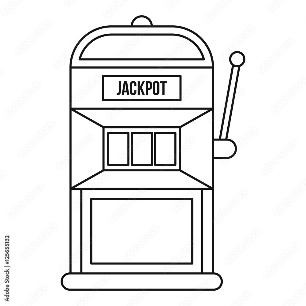 Slot machine icon. Outline illustration of slot machine vector icon for ...