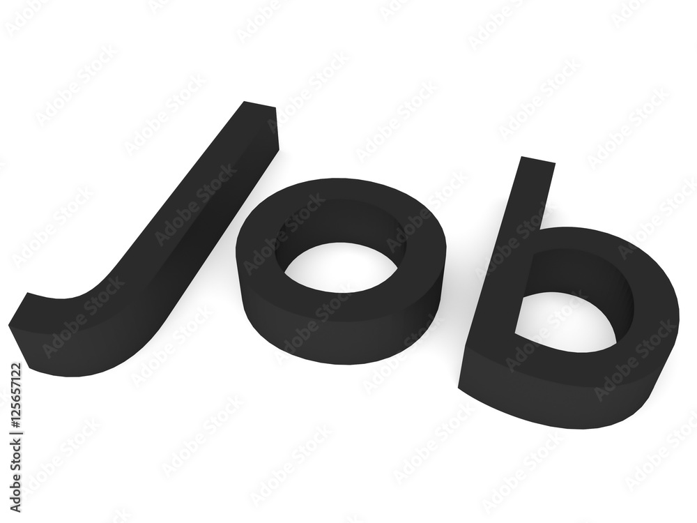 3d Letters: Word Job On White Background, 3d illustration ilustração do ...