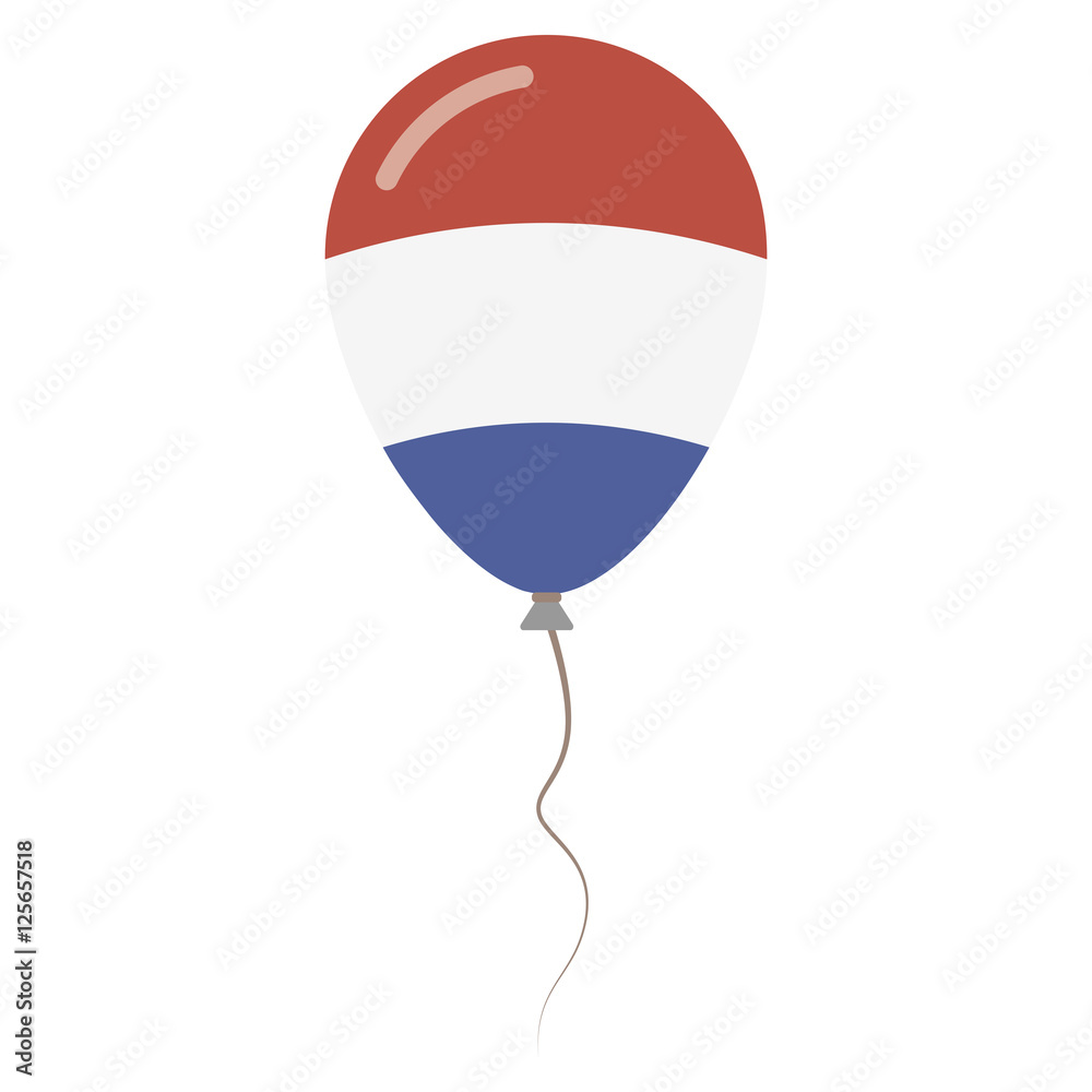 Kingdom of the Netherlands national colors isolated balloon on white ...