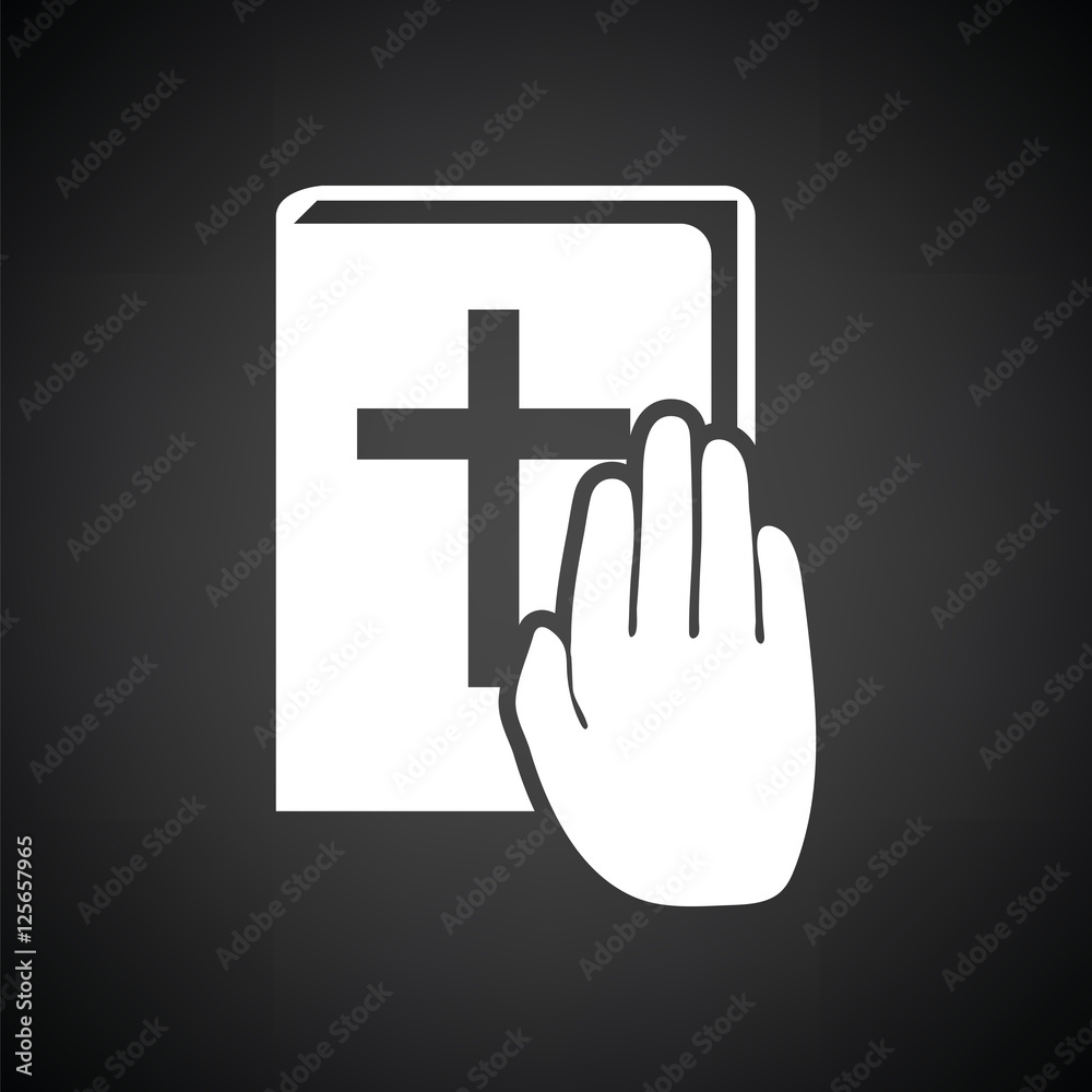 Hand on Bible icon Stock Vector | Adobe Stock