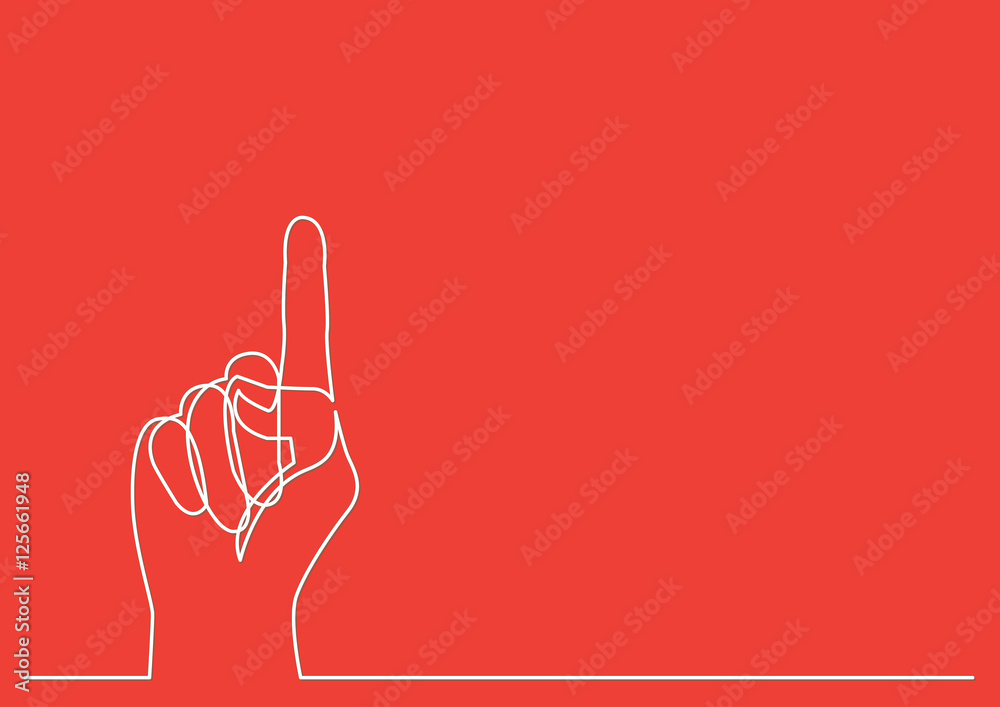 continuous line drawing of hand pointing finger Stock Vector | Adobe Stock
